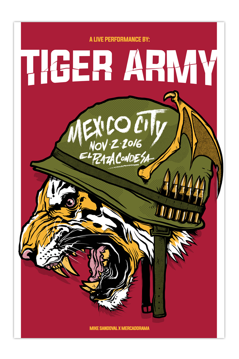 Gig Poster "Tiger Army" – Mike Sandoval Store